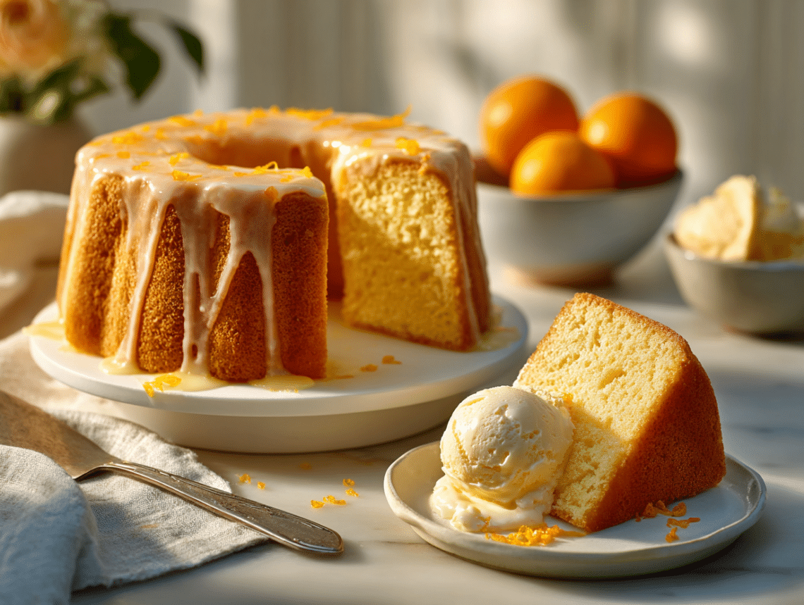Orange Chiffon Cake With Citrus Glaze