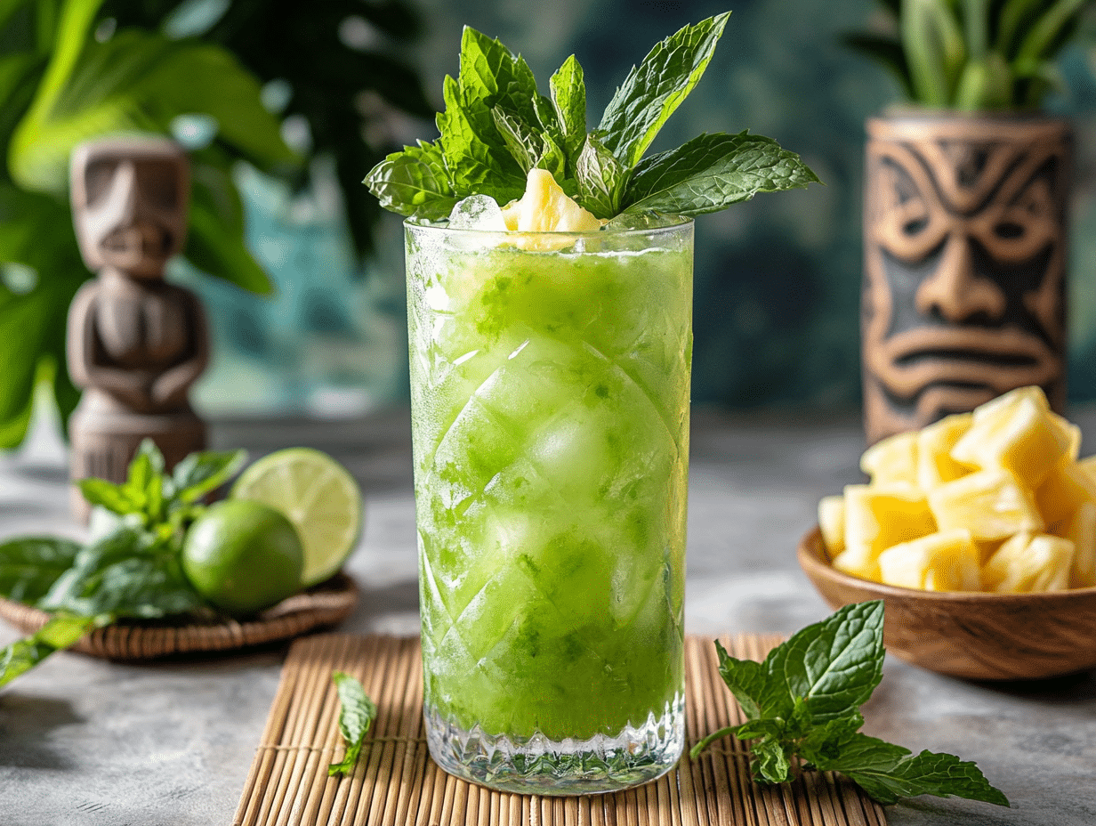 Tropical Mint Delight: A Refreshing Tiki Cocktail Adventure