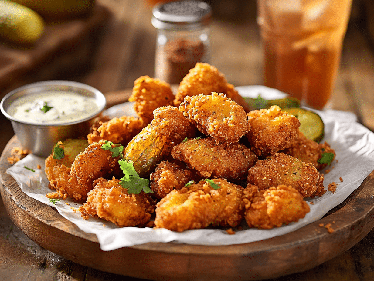 Crispy Spicy Nashville Hot Fried Pickles Delight