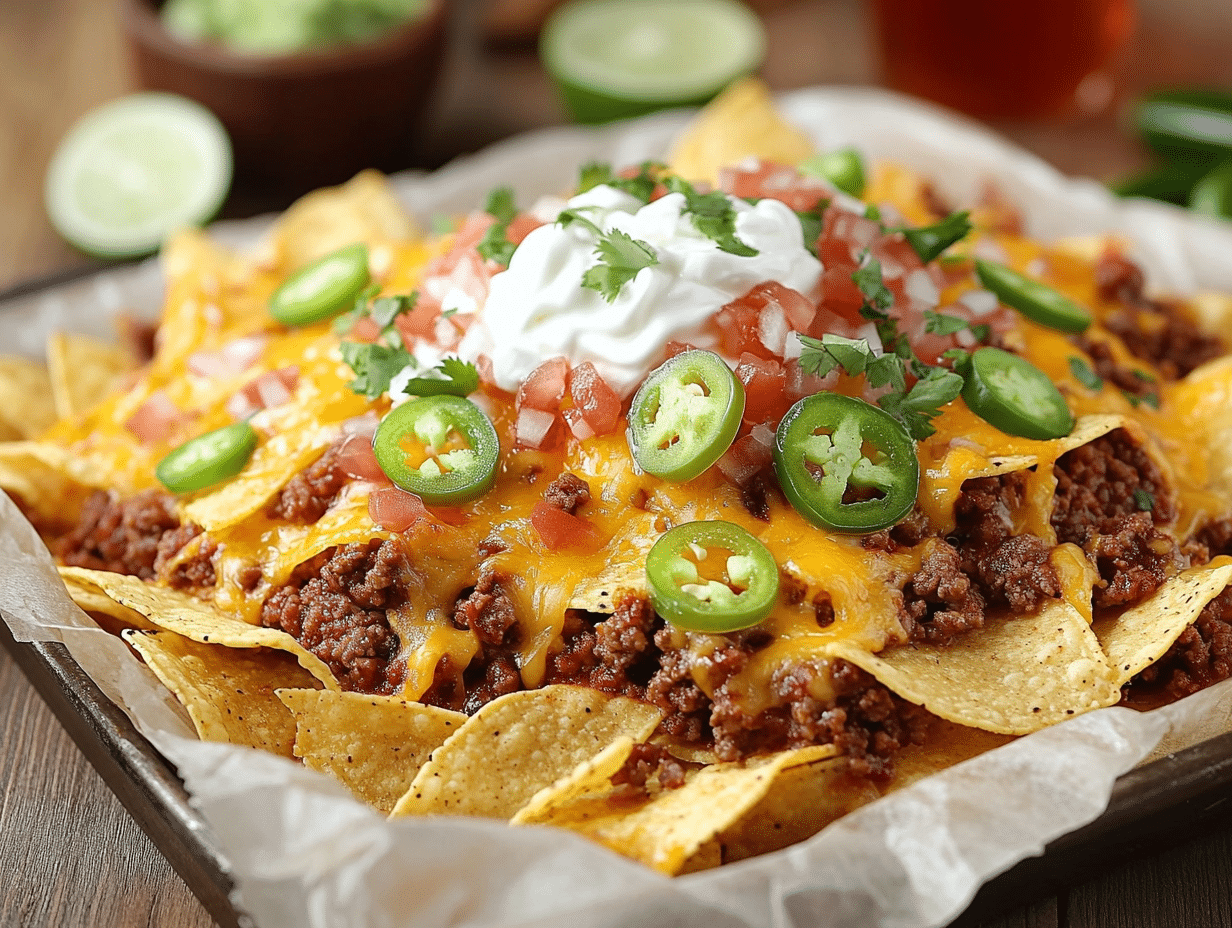 Spicy Southwest Nachos With Zesty Ground Beef Topping
