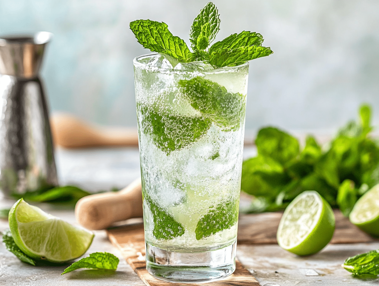 Refreshing Mint Fizz Cocktail For Summer Sipping