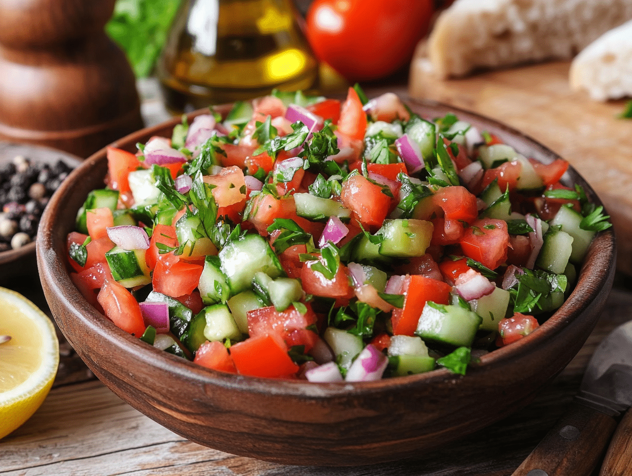 Fresh And Vibrant Turkish Shepherd's Salad Delight