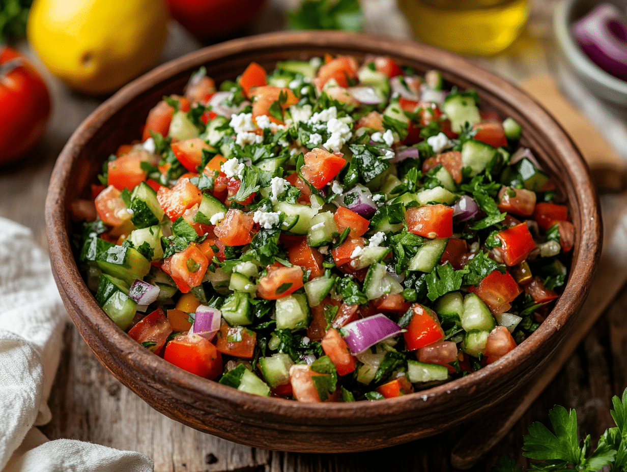 Fresh And Zesty Turkish Shepherd's Salad For Summer