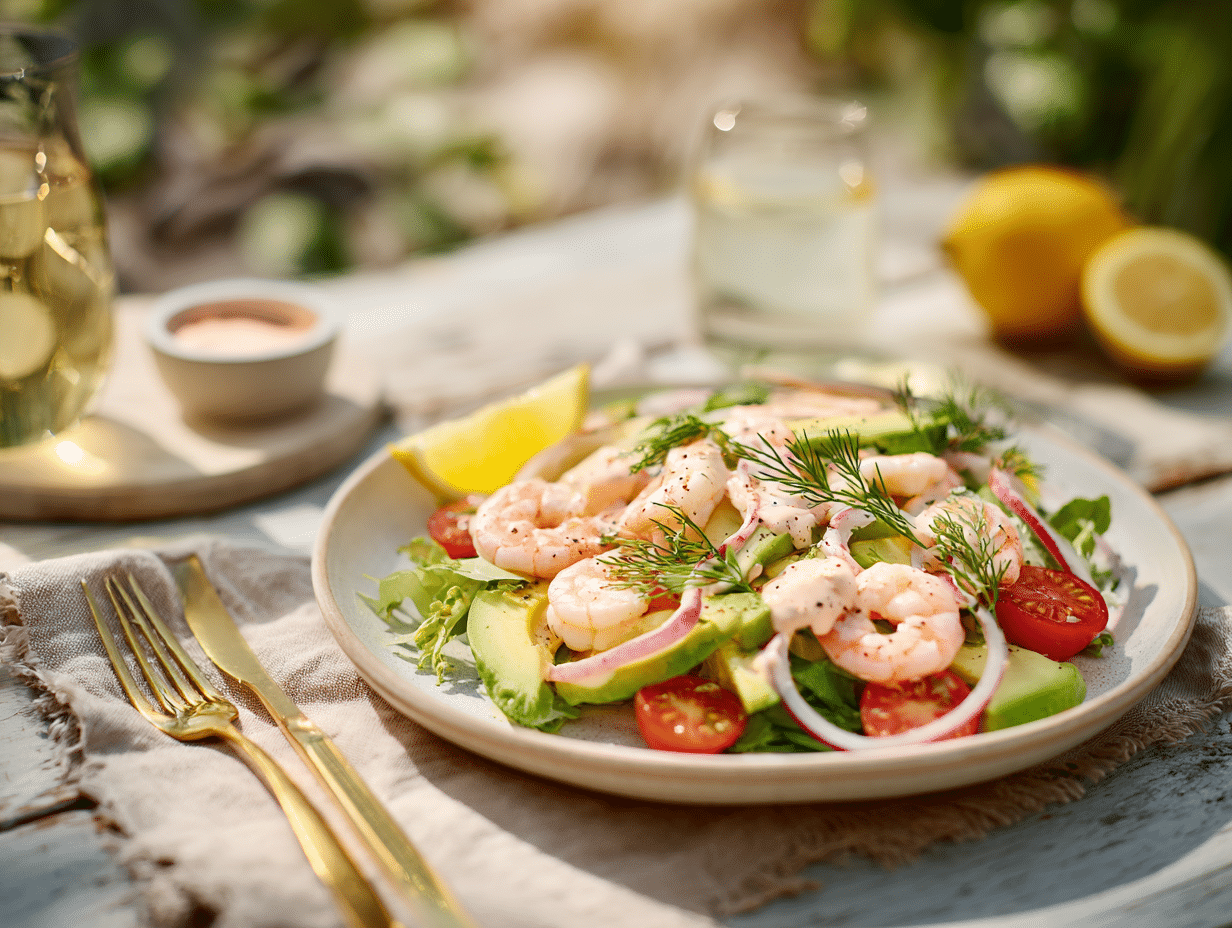 Elegant British Prawn And Avocado Salad For Summer