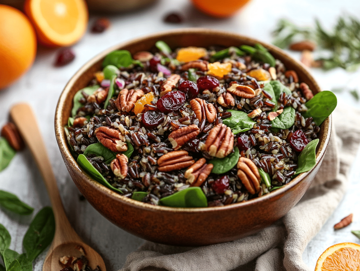Nutty Wild Rice Salad With Cranberries And Citrus Dressing