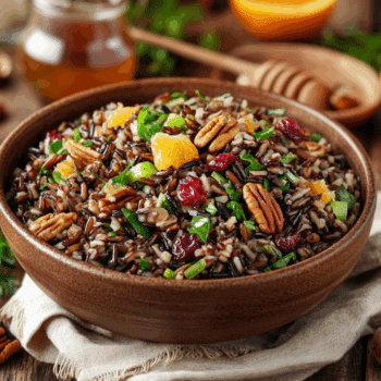 Autumn Wild Rice Salad With Cranberries And Pecans