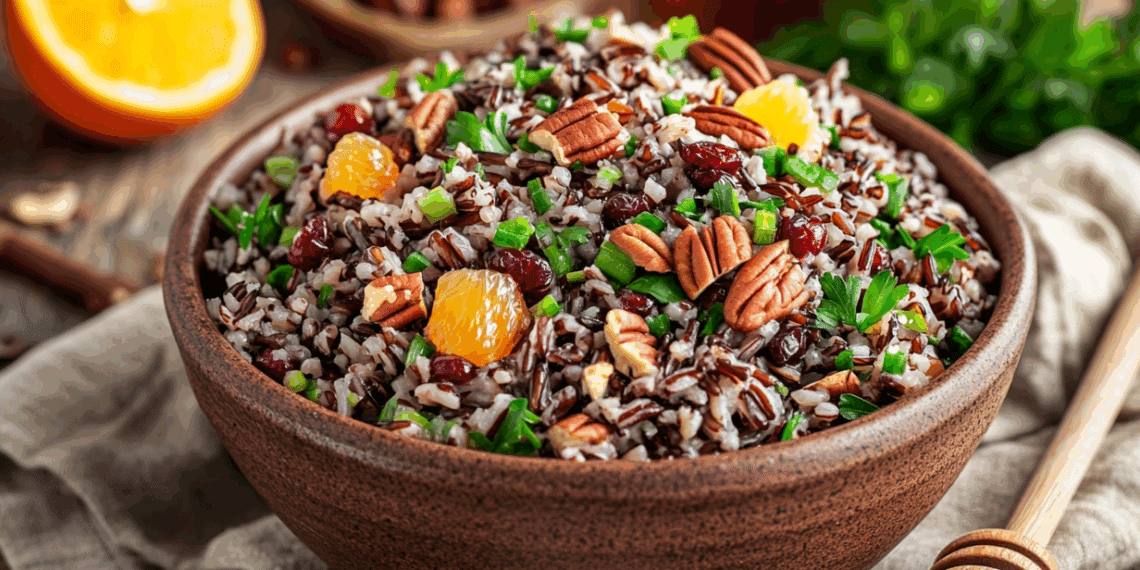Autumn Wild Rice Salad With Cranberries And Pecans
