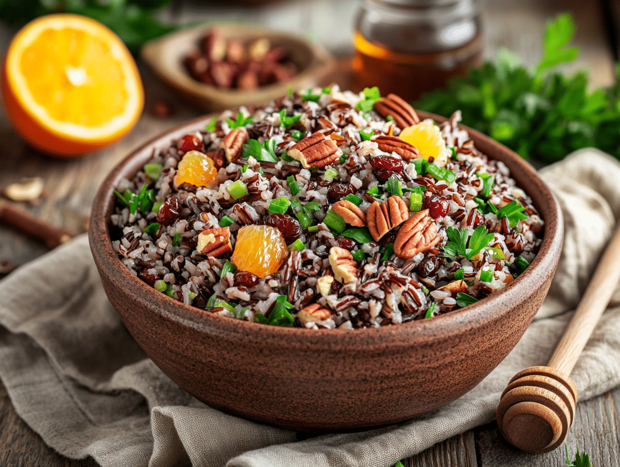 Autumn Wild Rice Salad With Cranberries And Pecans