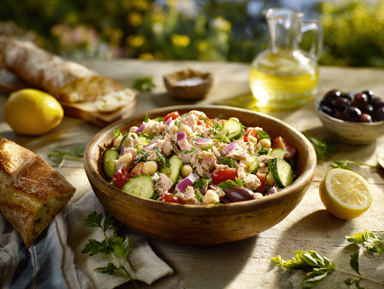 Zesty Mediterranean Tuna Salad Bursting With Coastal Flavors