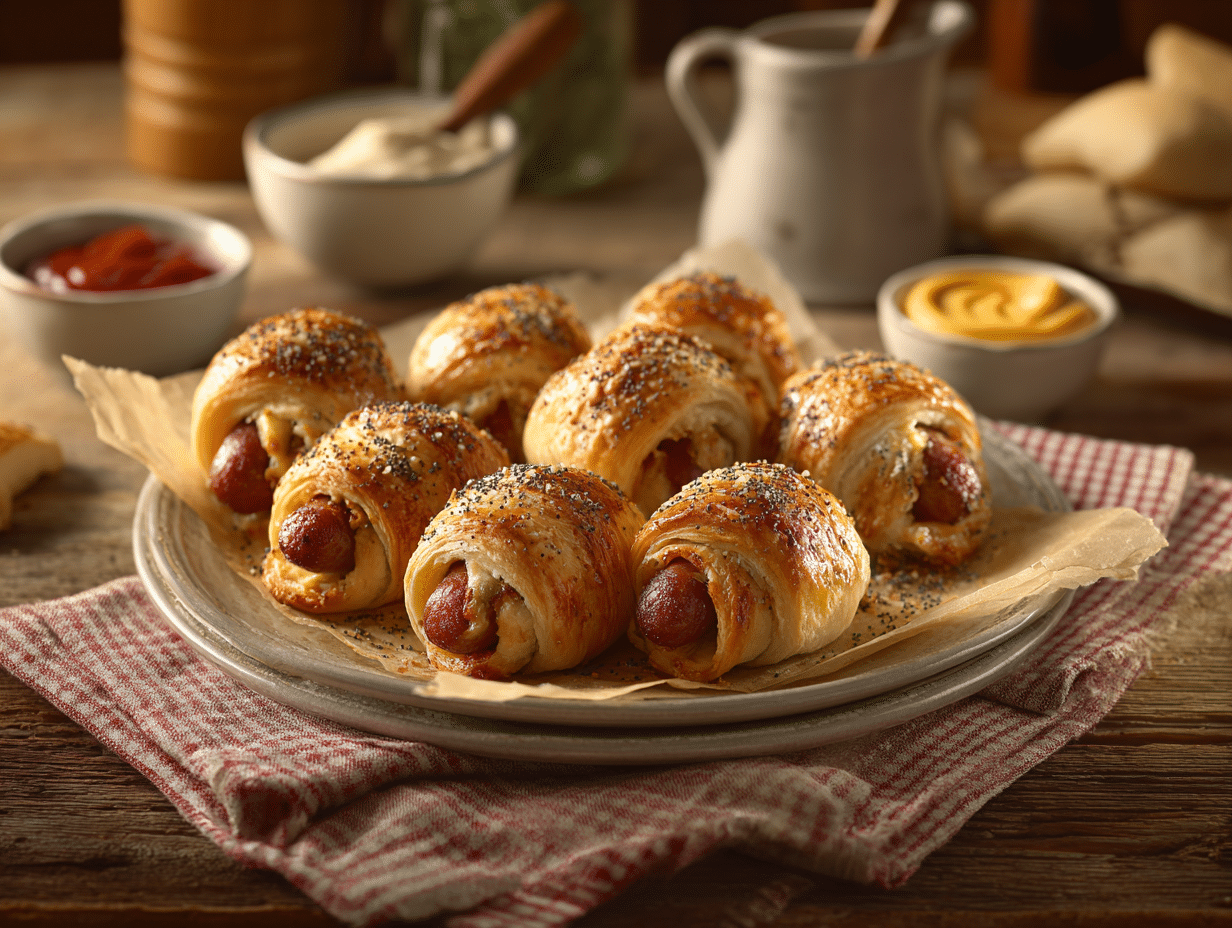 Buttery Golden Pigs In A Blanket: Classic Party Appetizer
