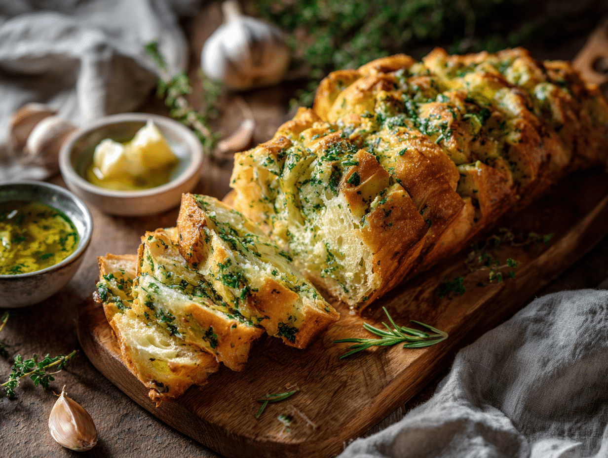 Rustic Italian Garlic Herb Butter Bread: A Flavorful Delight